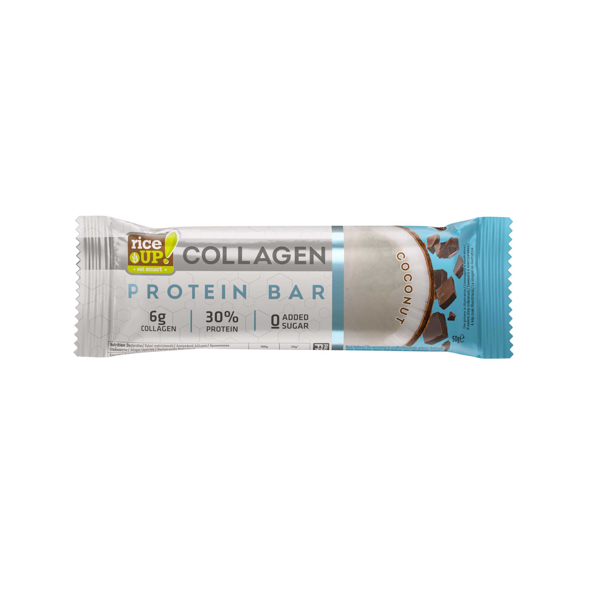 Rice Up! Collagen protein szelet Kókusz HCN 50g webshop | Online rendelés és házhozszállítás ...