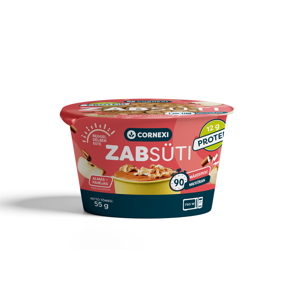 Cornexi Protein Zabsüti - almás-fahéjas alappor zabbal, poharas ...